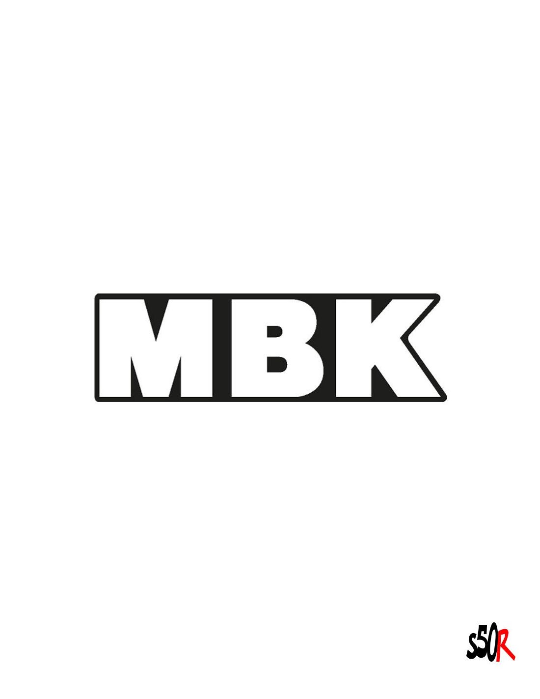 Autocollant MBK blanc - Scoot 50 racing